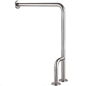 Grab Bar Bathroom Frosted Surface Handrails 304 Stainless Steel Floor Bathroom Safety Rails Barrier-Free H-Shaped Guardrail (Left and Right Models)