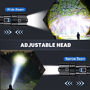 Sigoobal Rechargeable LED Flashlights High Lumens,900000 Lumen Super Bright Flashlight with USB Output, 20 Hours Runtime 5000ɱAh Large Capacity Flash Light, Powerful Flashlight for Home, Camping