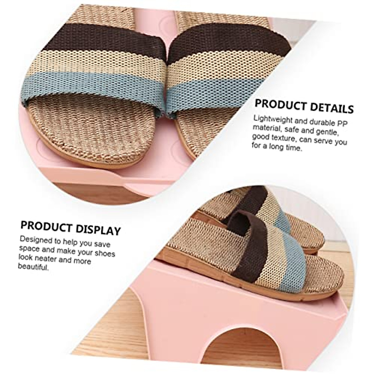 Veemoon Double Shoe Tray Sneaker Holder Clear Shoe Rack 3pcs Shoe Stack Closet Shoe Storage Stand Shoe Rack Organizer Shoes Holder Practical Shoes Holder Footwear Storage Rack Bracket Pp