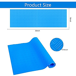 DECOHS 16" x 36" Pool Ladder Mat-Large Swimming Pool Step Mat with Non-Slip Texture-Protective Ladder Pad for Above Ground Pools Liner and Stairs (Stripe)