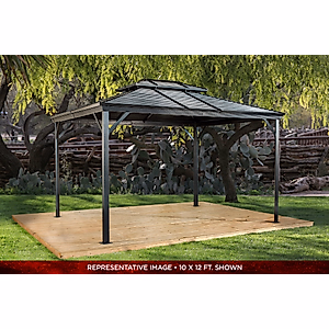 Sojag 10' x 14' Ventura II Hardtop Gazebo Outdoor Weather-Resistant Aluminum Frame Sun Shelter