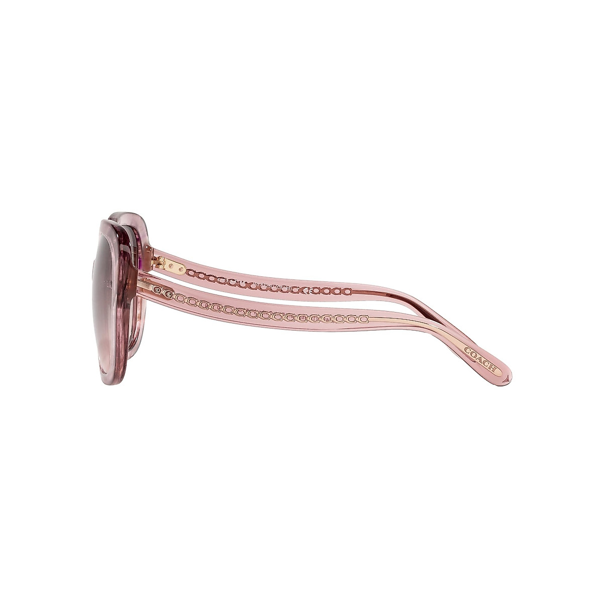 Coach HC8323U Universal Fit Sunglasses, Transparent Pink Ombre/Brown Pink Gradient, 56 mm