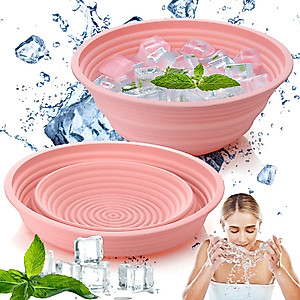 Palksky Large Bowl for Face Ice Bath, Foldable Ice Bath Bowl, Silicone Bowl for Dipping face ice Bath, Ice Bath at Home