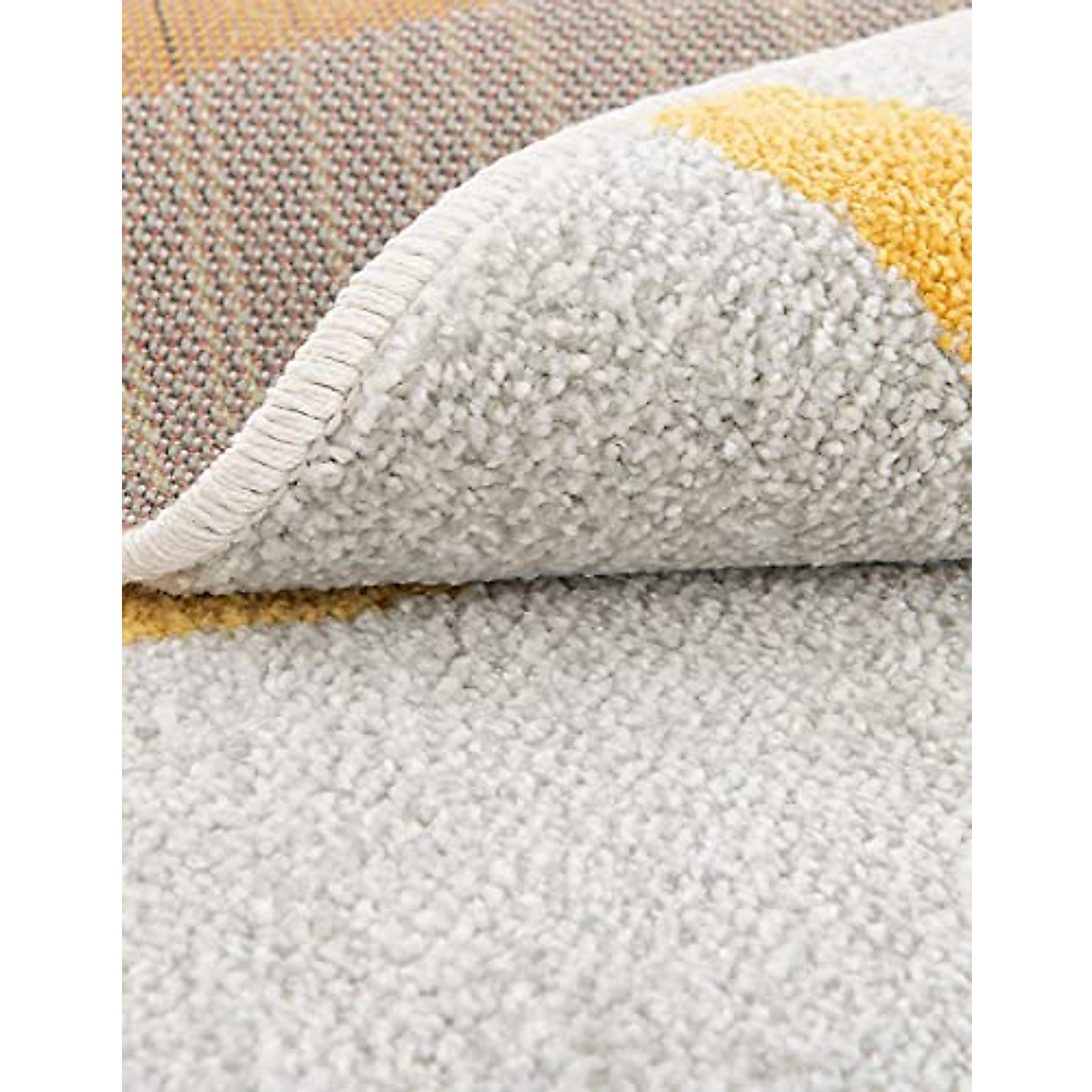 Unique Loom Whimsy Kids Collection Area Rug - Smiling Sunshine (Round 7' 10" x 7' 10", Gray/ Yellow)
