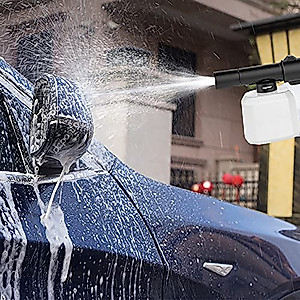 Portable Pressure Washer, 110V 60Hz Car Cordless Pressure Cleaning Machine with 12V Battery Pack and Multi-function Head 130PSI Portable Pressure Cleaner for Car, Home, Garden, Floor Clean (USA Stock)