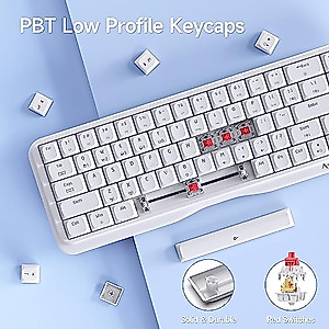 KEMOVE K68se Wired 60% Gaming Mechanical Keyboard RGB Backlit/Lighting Strip,Linear Red Switch,DSA Profile PBT Keycaps Windows and Mac Compatible,White