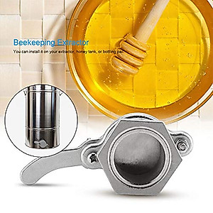 HNDTM Honey Gate Valve Honey Tap Stainless Steel Honey Gate Honey Bucket Accessories Honey Valve Tool Beekeeping Tool for Honey Extractor or Bottling Equipment