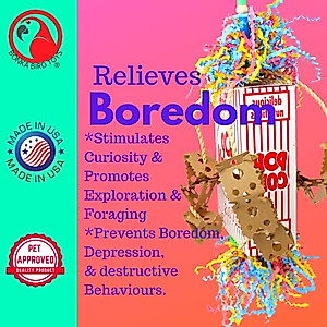 Bonka Bird Toys 2318 Popcorn Explosion Medium Large Bird Toy Amazons Conure African Greys and Other Similar Birds