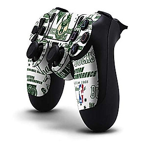 Skinit Decal Gaming Skin Compatible with PS4 Controller - Officially Licensed NBA Milwaukee Bucks Historic Blast