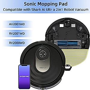 6Pcs Mop Pad for Shark AV2001WD / RV2001WD / RV2000WD AI Robot Vacuum, Microfiber Sonic Mopping Pad Replacement Accessory