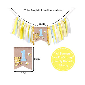 Winnie High Chair Banner - Winnie 1st/first Birthday Party Decorations,winnie One High Chair Banner,1st Birthday Highchair Decor, Winnie Party Decorations, Photo Prop Winnie Baby Shower Smash Cake