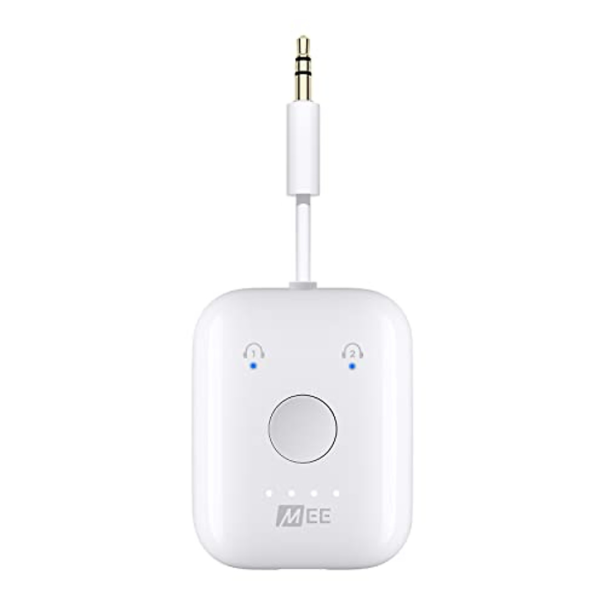 MEE audio Connect Air in-Flight Bluetooth Wireless Audio Transmitter Adapter for up to 2 AirPods / Other Headphones; Works with All 3.5mm Aux Jacks on Airplanes, Gym Equipment, TVs, & Gaming Consoles
