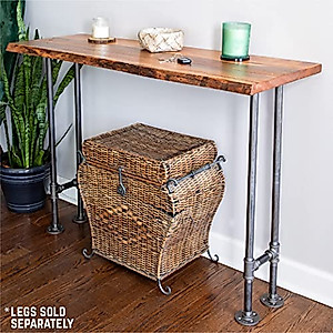 PIPE DECOR RESTORE Wood for Console Table Top or Bench 48 in. x 16 in. x 1.25 in. Reclaimed Ponderosa Pine Wood in Sunset Cedar Stain