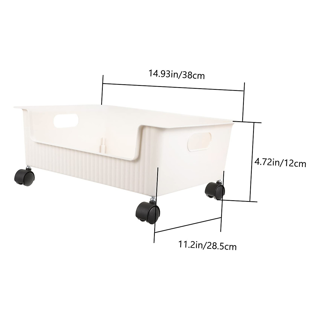 LIFKOME Storage Box with Pulleys Plastic Storage Containers for Clothes Kids Storage Organizer Bins Office Storage Boxes Under Desk Cart Mobile Bookshelf Desk Book Shelves Wheel