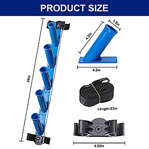 ZOMOFEW Pool Cleaning Accessory Holder, Blue, 5-in-1 Design, Holds Brushes, Nets, Vacuum Cleaners, Poles, Weatherproof