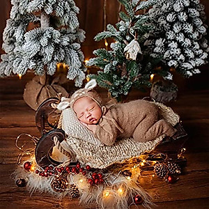 M&G House Newborn Wrap Baby Photography Wool Wrap Baby Photo Props Baskets Filler Rug(Beige)