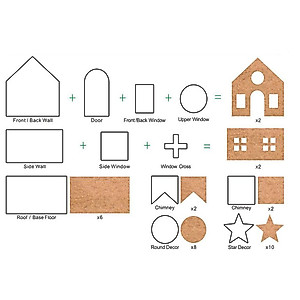 (Set of 10) 3D Cookie Cutter Set for Gingerbread Houses, Christmas Cookie Cutters for Kids, Gift Box Packaging
