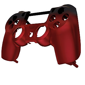 eXtremeRate Shadow Red Soft Touch Grip Front Housing Shell Faceplates Compatible with ps4 Controller JDM-001 JDM-011 JDM-020 - Controller NOT Included