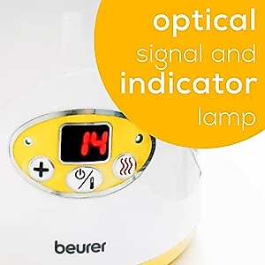 Beurer Baby Bottle Warmer & Food Warmer,BY52 | Portable 2-in-1 Heater with Keep Warm Function for Breast-Milk,Formula & Food | AVENT & NUK Bottles | with Lifter,LED Display,Safety Switch-Off & Cap