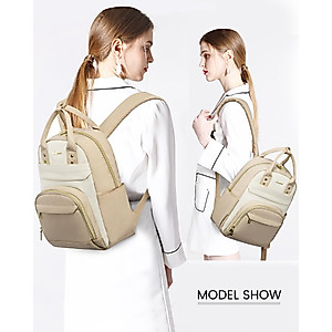 LOVEVOOK Mini Backpack Purse for Women, Small Backpack Bag, Light Weight Stylish Backpack for Daily Travel, Khaki-Beige-Light brown