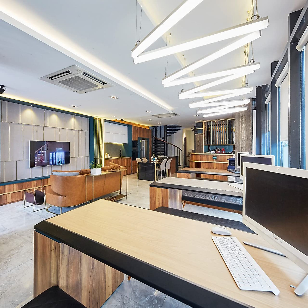 Greess 6 Pack LED T8 Shop Light, 4FT 24W 6000K Daylight White Linkable LED Integrated Tube Lights with Clear Cover, LED Bar Lights for Garage,Workshop,Workbench with On/Off Plug Cord