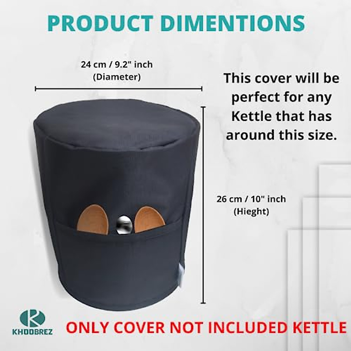 KHOOBREZ Glass Electric Kettle waterproof, Dustproof and Washable Cover EK-MBC(Black)