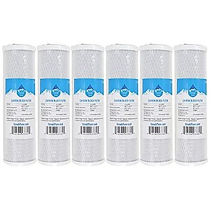 6-Pack Replacement for Glacier Bay HDGUSS4 Activated Carbon Block Filter - Universal 10 inch Filter Compatible with Glacier Bay Basic Drinking Water Filtration System - Denali Pure Brand