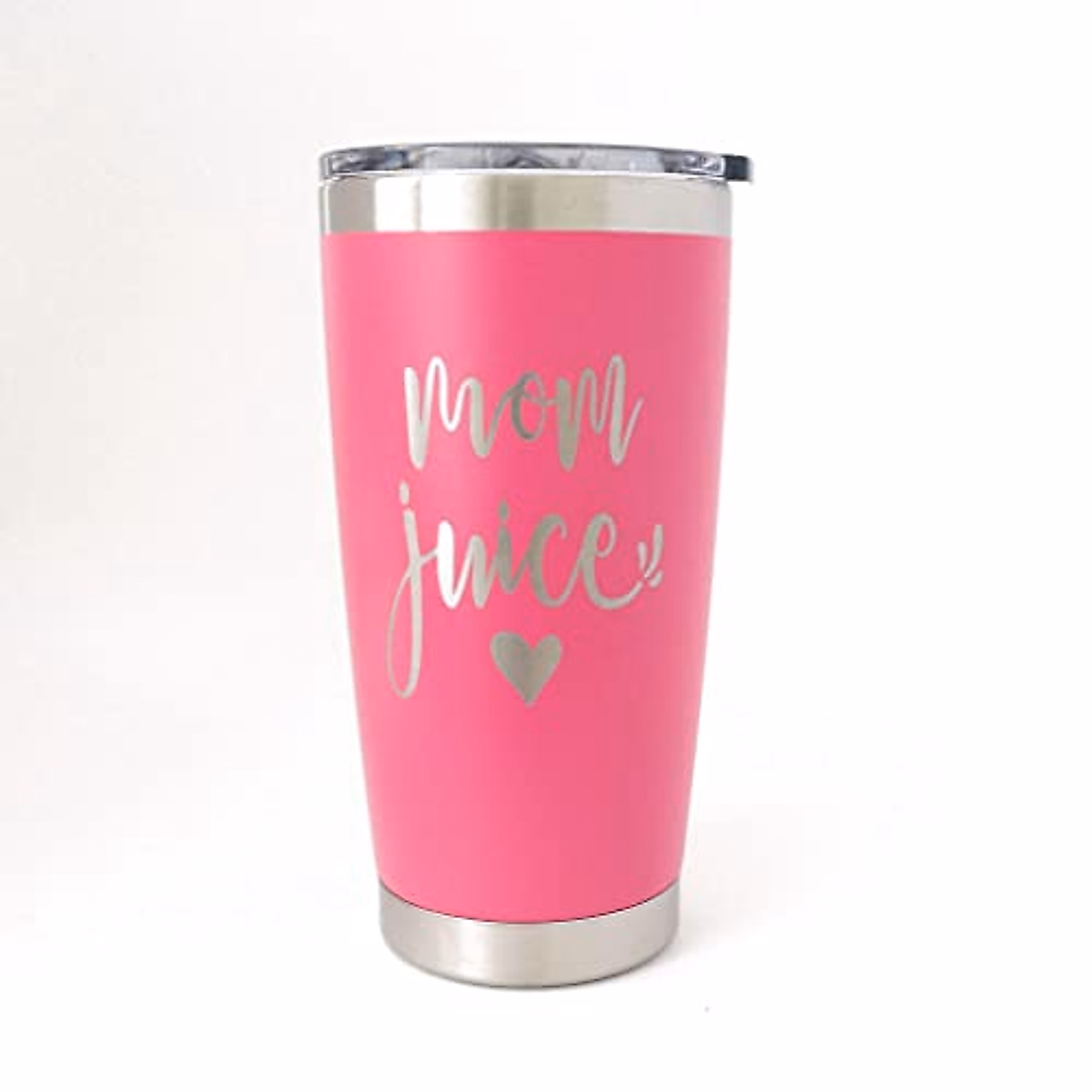 Mom Juice Coffee Tumbler for Women, 20oz Pink Tumbler with lid, Best Mom Gifts for Women Bday Present