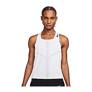 Nike Dri-FIT ADV AeroSwift Men's Racing Singlet (X-Large, White/Black)