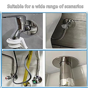 Stainless Steel Wall Split Flange Self-Adhesive tape Round Escutcheon Various pipes Plate Cover for Water Pipe Faucet Decoration Accessories (32mm/1.26in)