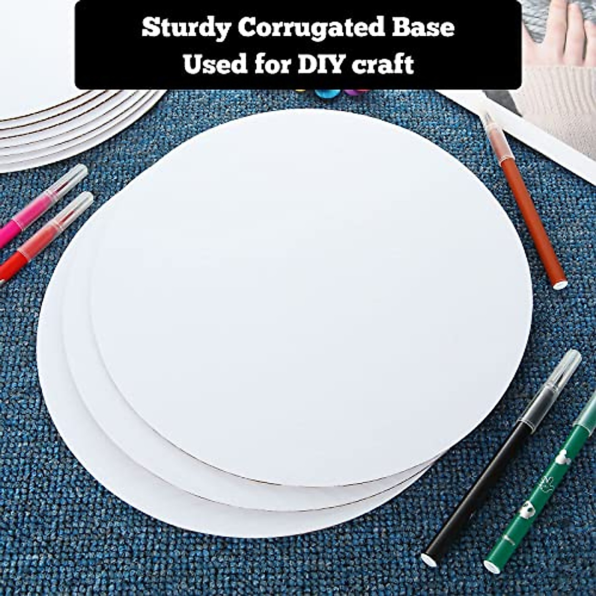 ZOEYES 50 PCS 10 inch Cake Board Round Cake Circles Cake Base Cardboard Cake Boards for Cake Pizza Decorating Supplies