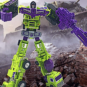 SU KE DA GT Engineering Green Alloy Combiner 6 in 1 Construction Vehicles into Car Truck Bucket Loader Model for Boys & Girls 25cm, SU KE DA-002