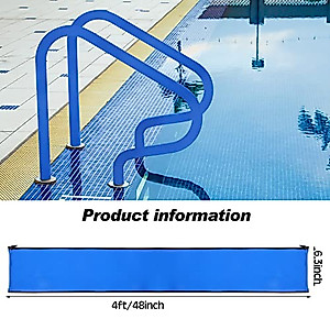 2 Pieces 4 Feet Pool Handrail Cover Blue Hand Railing Cover Zippered Inground Pool Covers Slip Resistant Rail Grip for Swimming Pool Inground Ladder Handles