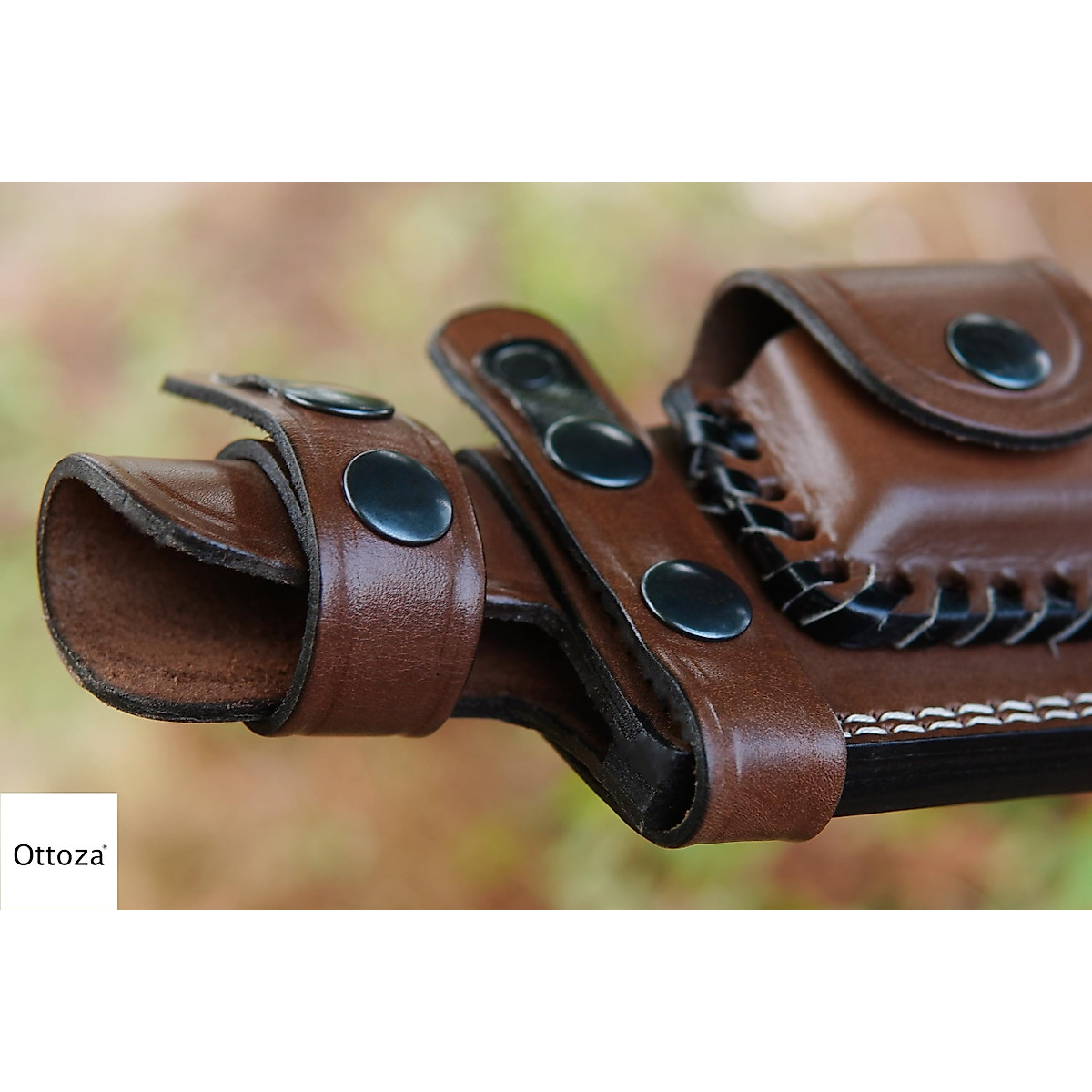 Ottoza TOP GRAIN Leather Knife Sheaths for Fixed Blade Knives, LEFT HAND Leather Knife Sheath for Belt, Leather Knife Holster Belt Knife Holder, Horizontal Knife Sheath for Belt No:65