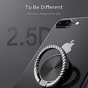 2 Pack Ultra Thin Gold Cell Phone Ring Holder Finger Kickstand, 360 Rotation Finger Stand Grip Loop for Magnetic Car Mount, Compatible with iPhone Samsung LG HTC, etc