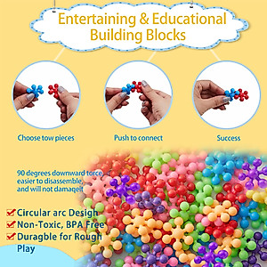 220 Pcs Building Blocks Toys,Interlocking Solid Plastic Building Blocks Set Early STEM Educational Toy for Preschool Kids,Sorting and Stacking Blocks,Promotes Fine Motor Skills & Sensory Development