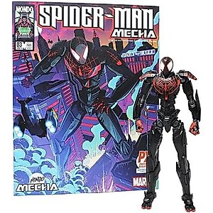 Mondo Tees San Diego Comic-Con 2021 Exclusive Mondo Mecha Marvel Spider-Man Miles Morales Action Figure, Multicolor, 25 ounce