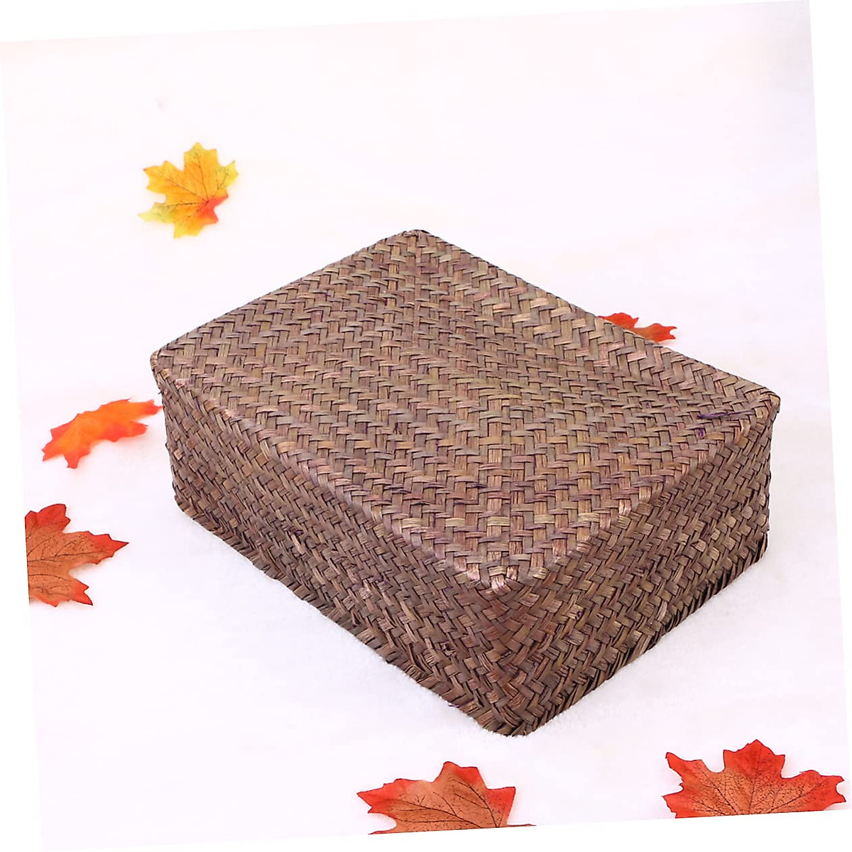 Alipis Makeup Organizer Drawers Stackable Wicker Baskets Makeup Organizer for Drawer Wicker Baskets with Lids Rectangular Wicker Basket Wicker Basket with Lid Makeup Tray Storage Showcase