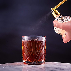 Whiskey Chilling Stones Gift Set - 6 Handcrafted Premium Granite Round Sipping Rocks - 2 Heavy Bourbon Glasses - Hardwood Presentation & Storage Tray - Elegant Gold Foil Gift Box by R.O.C.K.S.