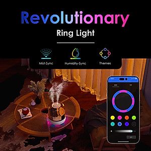 Airversa Humidifiers for Home Bedroom Large Room Smart Works with Apple Home over Thread 5.5L Cool Mist for Indoor Use App/Voice Control, Dazzling Lighting Effects (Clear, Humelle AH1)