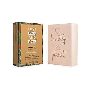 Love Beauty And Planet Majestic Exfoliation Bar Soap Shea Butter & Sandalwood, 7 oz, Pack of 3
