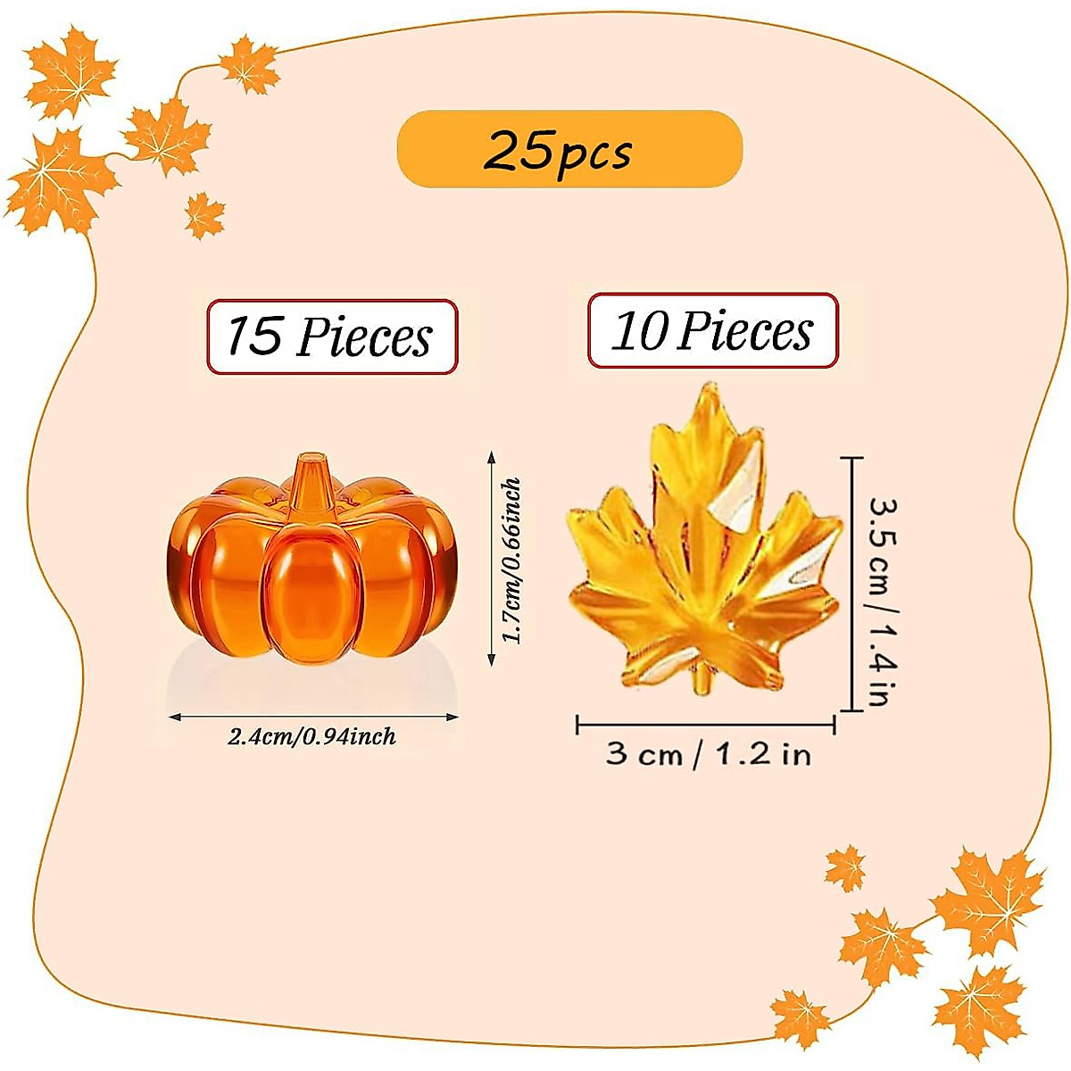 10111pcs Thanksgiving Vase Filler Set Faux Pearl for Vase Filler Fall Pearls Floating Candle Centerpiece for Thanksgiving Halloween Fall