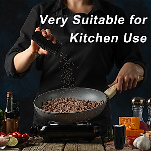 OWLSTEM Grinder, 2-in-1 Grinding & Storage Design-Suitable for Home, Outdoor & Kitchen Use (Black)