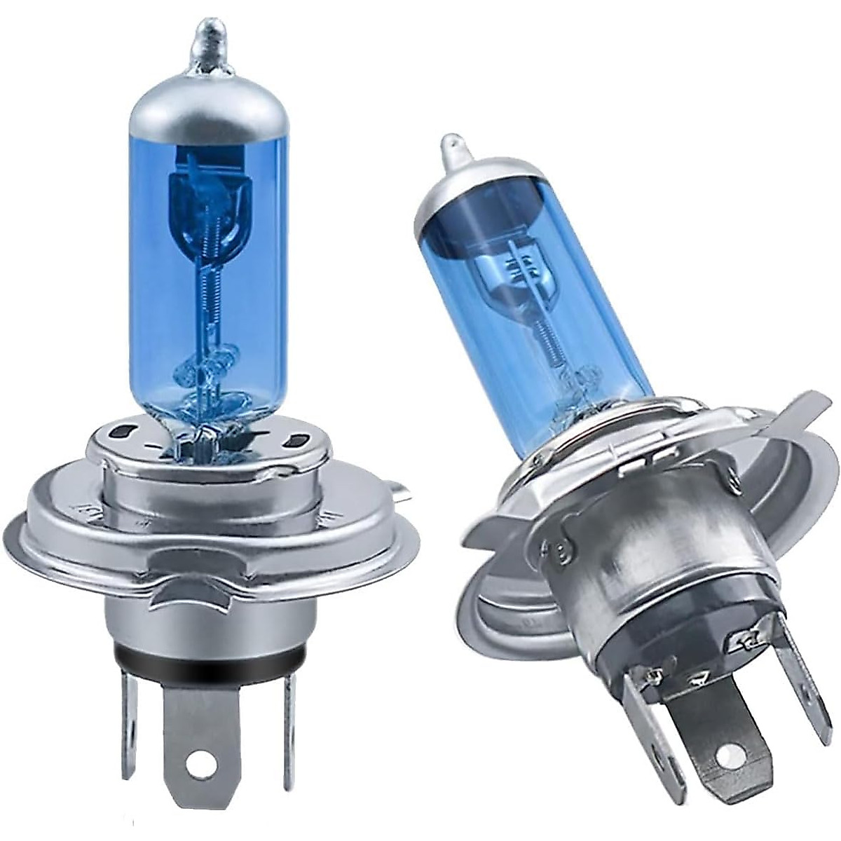 Slykew Pack-2 H4 Halogen Spotlight, Low Beam Halogen Spotlight Bulb 6000K Cool White, Fog Lights, H4 100W High Beam, White Super Bright Bulb for Most Cars, SUVs, Trucks