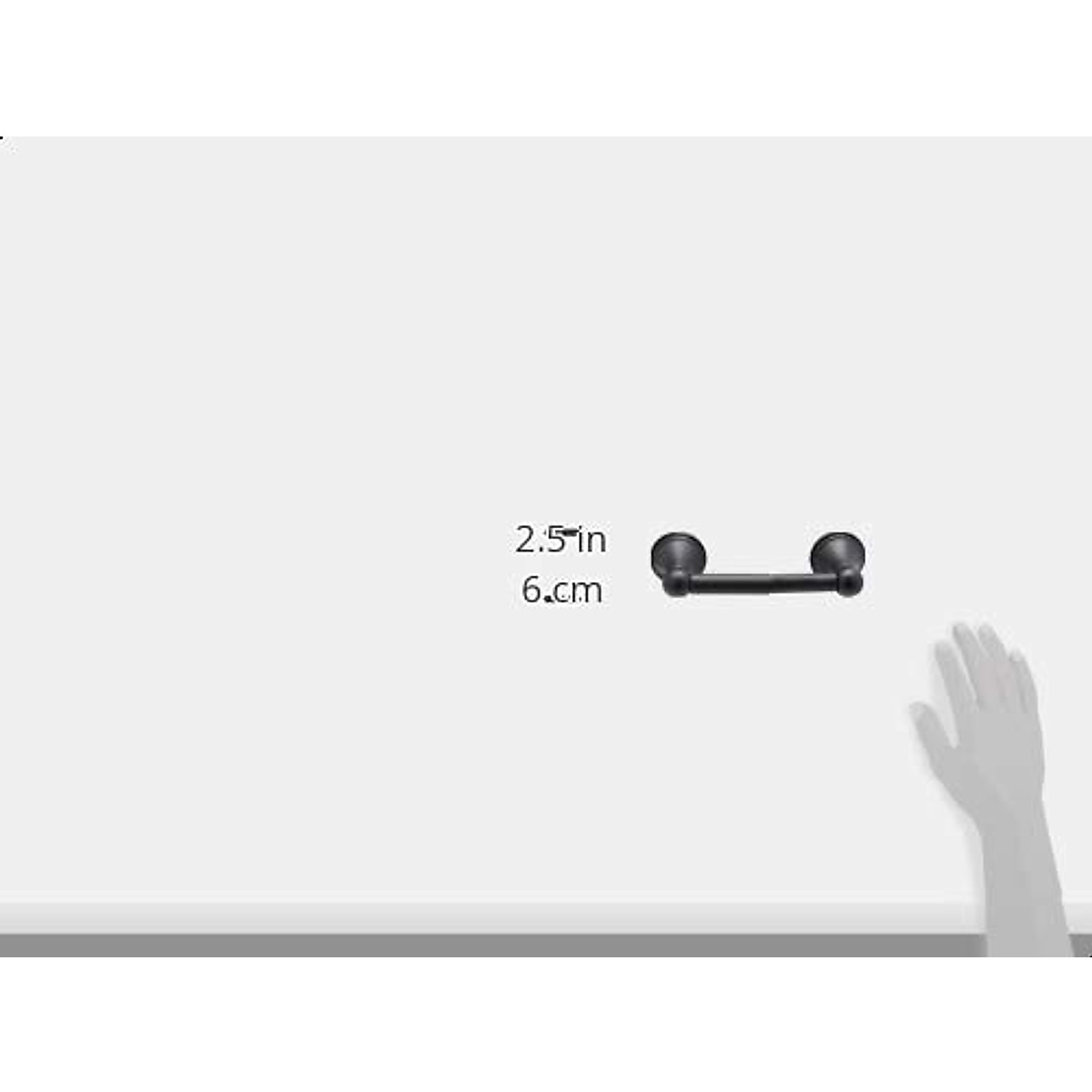 Amazon Basics AB-BR809-FB Toilet Paper Holder-Modern, 1-Piece, 8.94 Inch, Flat Black