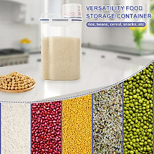 MIVIDE 3 Pack 9.8 Lbs Rice Storage Container, Rice Dispenser Storage Containers, Kitchen Cereal Containers Dispenser with Measuring Cup for Cereal, Oatmeal, Dry Pet Dog Food