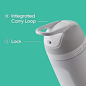 Owala Flip Insulated Stainless Steel Water Bottle with Straw and Locking Lid for Sports and Travel, BPA-Free, 32-Ounce, Shy Marshmallow