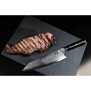 Regalia Kiritsuke Chef Knife: Professional Japanese 8.5 Inch AUS10 Premium High Carbon 67 Layer Damascus Steel Chef’s knives w/G-10 Handle Knives