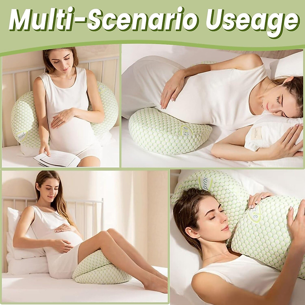 ZiZa Pregnancy Pillows, Maternity Pillow, Pregnancy Pillow Side Sleeper, Pregnancy Pillows for Sleeping on Stomach