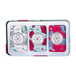 La Chatelaine Luxury Bar Soap Trio Gift Set Tin | Made in France | Natural and Organic | Shea Butter Formula | 3 x 7 oz / 200g -Aqua Soap Trio (Coconut Milk, Shea, Sweet Almond)